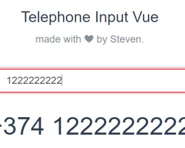 International Telephone Input With Vue Vuejs Component