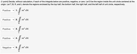 solved 1 point decide without calculation if each of the
