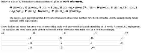 below is a list of 32 bit memory address references