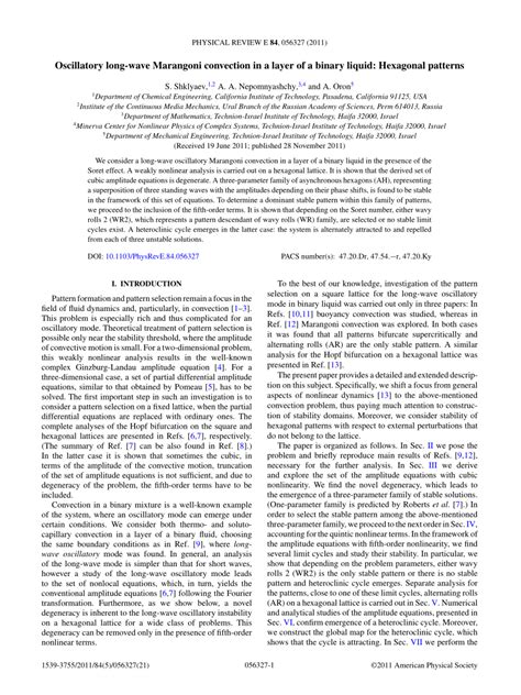 Pdf Oscillatory Long Wave Marangoni Convection In A Layer Of A Binary