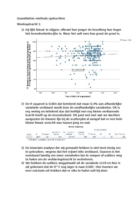 Kwantitatieve Methoden Opdrachten Week 1 5 Analyse En Resultaten