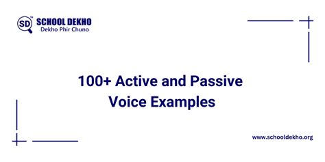 100 Active And Passive Voice Examples School Dekho