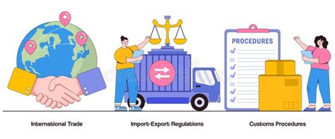 International Trade Import Export Regulations And Customs Procedures Concept With Character