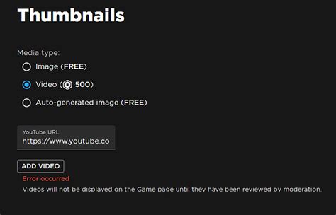 Unable To Upload Thumbnail Video Roblox Application And Website Bugs Developer Forum Roblox