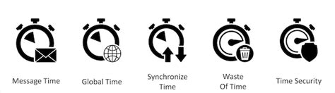 Premium Vector A Set Of 5 Business Icons As Message Time Global Time