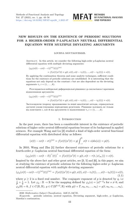 Pdf Periodic Solutions For P Laplacian Neutral Functional
