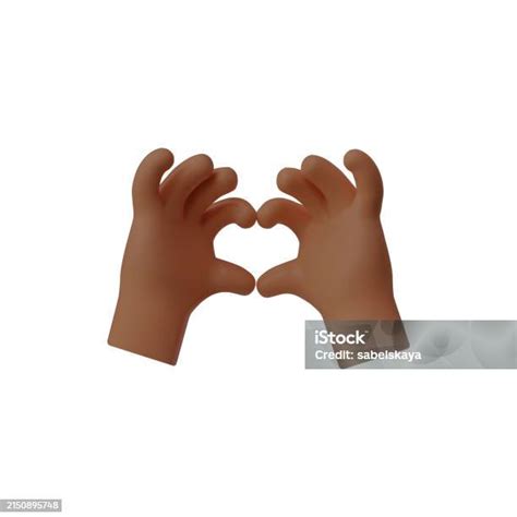 손 만들기 하트 모양 제스처 3d 벡터 아이콘 만화 사랑 기호 낭만적 인 아프리카 손바닥 손가락 제스처 감정 이모티콘 2에 대한 스톡 벡터 아트 및 기타 이미지 Istock