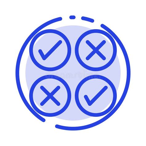 Creative Cross Design Tick Blue Dotted Line Line Icon Stock Vector Illustration Of Abstract