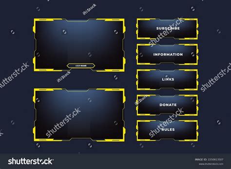 Broadcast Screen Interface Design Button Elements Stock Vector Royalty Free 2250813507