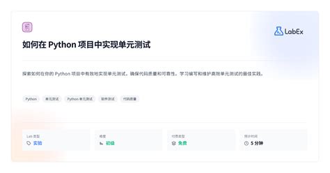 如何在 Python 项目中实现单元测试 Labex