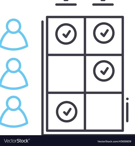 Skills Matrix Line Icon Outline Symbol Royalty Free Vector