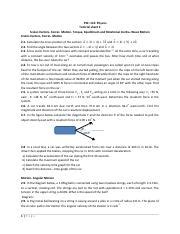 Tutorial Sheet 2 Scalars Vectors Motion Equilibrium Wave Motion 1 Pdf PSE 112 Physics