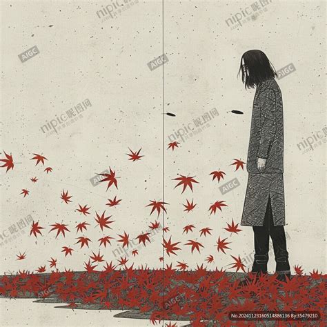 Ai创作图孤独背影插画 红叶包装插画 孤独的灵魂插画 枫叶插画手绘 唯美红叶插画 秋天治愈插画 意境人物插画 手绘工笔红叶 手绘原创插画秋天 枫叶包装插画 红叶童话集素材 红蓝调插画 枫叶素材