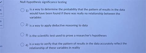 Solved Null Hypothesis Significance Testingis A Way To