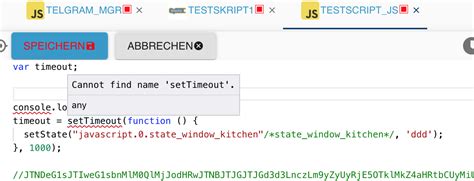 Javascript Findet Settimeout Und Consolelog Nicht
