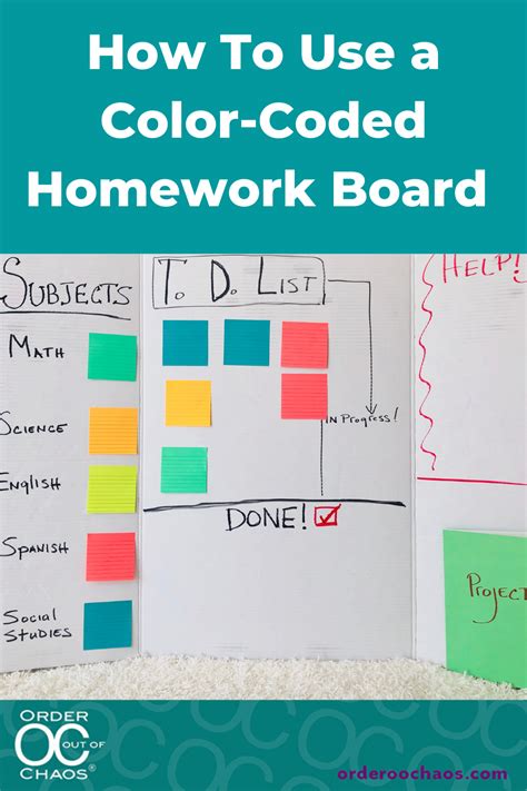 How To Use A Color Coded Homework Board To Help Students Stay Organized Order Out Of Chaos How To Use A Color Coded Homework Board To Help Students Stay Organized Order Out Of Chaos