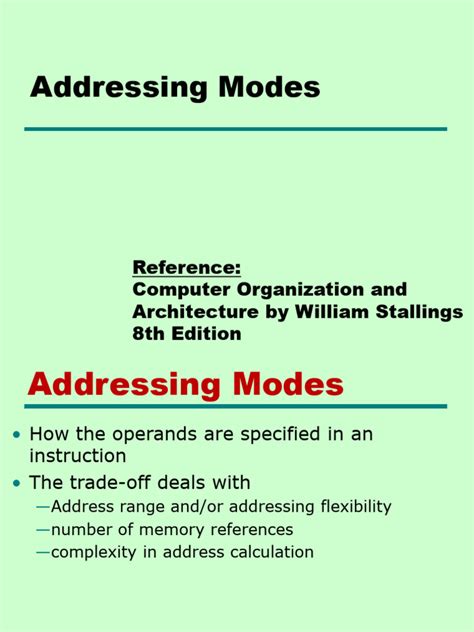 addressing modes pdf manufactured goods computer architecture