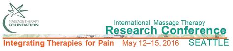 2016 International Massage Therapy Research Conference Massage