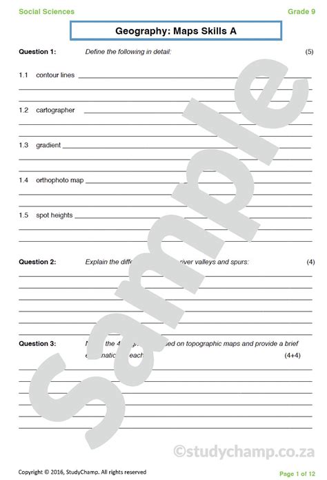 Grade 9 Maths 1st Term Test Paper