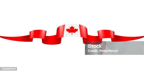 Canada Flag Ribbon Canadian Flag Header Long Banner Vector Stock Illustration Stock Illustration