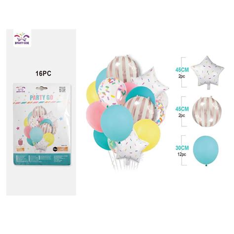 სადღესასწაულო დეკორაცია ბუშტები დონატის ფერებში