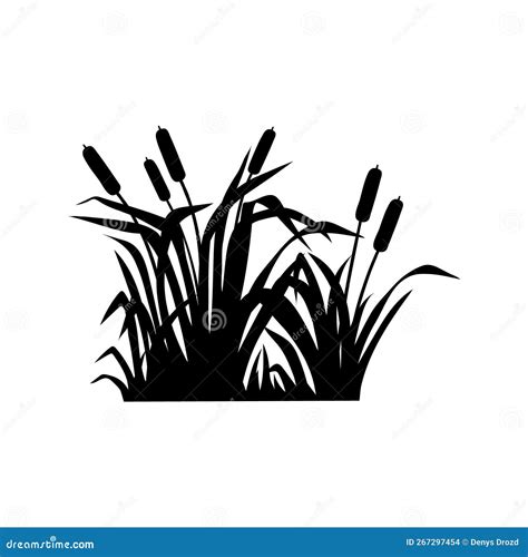 Vector Reeds Icon Cute Marsh Or Swamp Plant Illustration Isolated On White Background Water