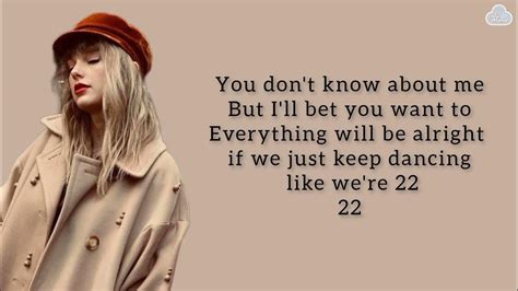 Taylor Swift 22 Lyrics Youtube