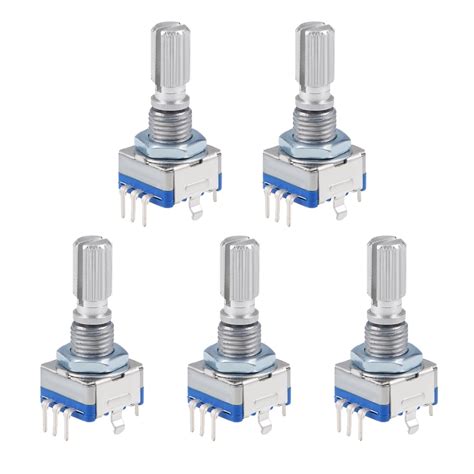 360 Degree Rotary Encoder Code Switch Digital Potentiometer Ec11 7 Pins 20mm 5 Pcs