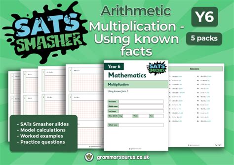 Y6 Sats Smasher Maths Arithmetic Multiplication Using Known Facts Grammarsaurus