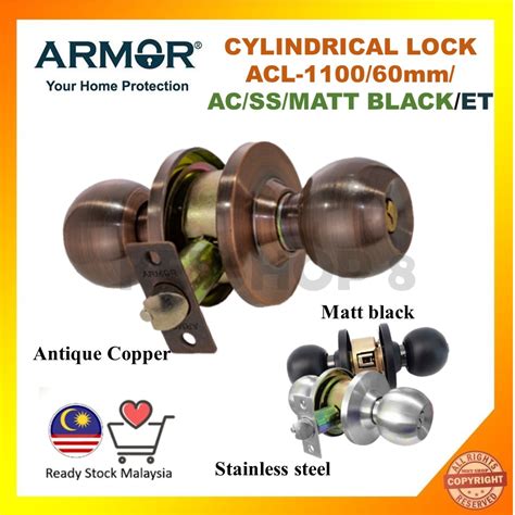 ARMOR ACL 1100 SUS304 STAINLESS STEEL CYLINDRICAL DOOR LOCK SET DOOR KNOB TOMBOL PINTU SS AC