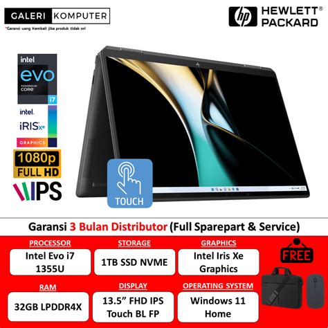 Jual Laptop In Hp Spectre X Intel Evo I U Gb Tb Ssd Fhd Ips Touch Windows