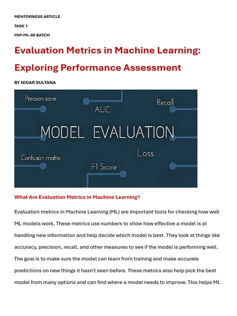 Evaluation Metrics In Machine Learning Pdf Machine Learning