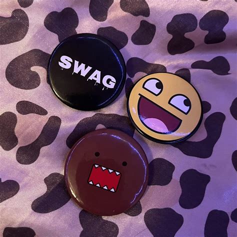 3 Piece Derpy Pins Emo Scene Nerd Domo Mcbling Depop