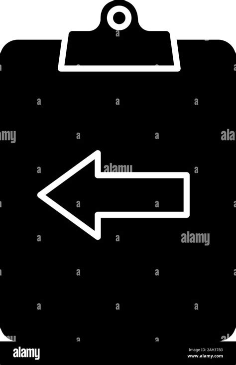 Assignment Return Glyph Icon Silhouette Symbol Clipboard With Left