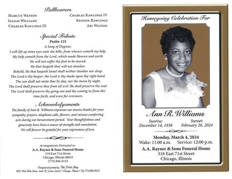 Ann R Williams Obituary Aa Rayner And Sons Funeral Homes