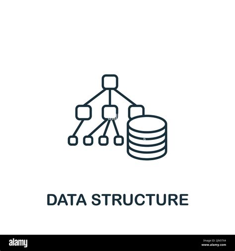 Data Structure Icon Monochrome Simple Line Data Science Icon For