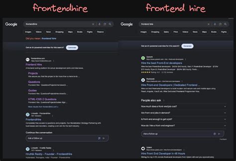 hruthik reddy on linkedin seo pageranking frontendhire