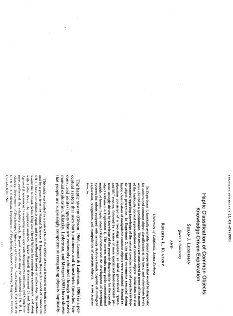 Pdf Haptic Classification Of Common Objects Knowledge Driven Exploration