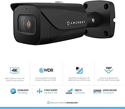 Amcrest Ultrahd 4k Bullet Outdoor Security Camera 4k 8 Megapixel Cctv Camera 130ft Night