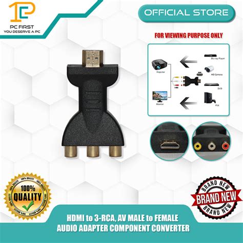 Hdmi To Rca Av Male To Female Audio Adapter Component Converter Lazada Ph
