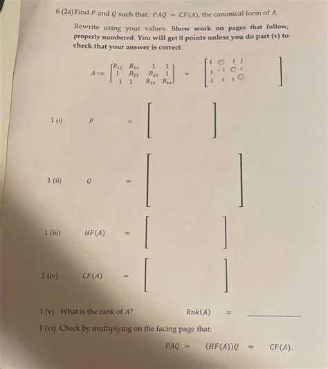 Solved 6 2a Find P And Q Such That PAQ CF A The Chegg Com