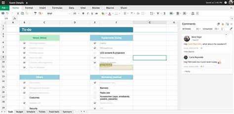 Zoho Spreadsheet Login With Charts Comments And Other Features Zoho Sheet Db Excel