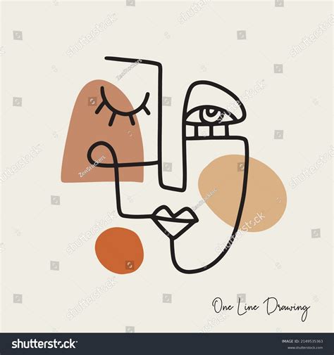패션 입체파 유기체로 인간의 얼굴을 그리는 스톡 벡터로열티 프리 2149535363 Shutterstock