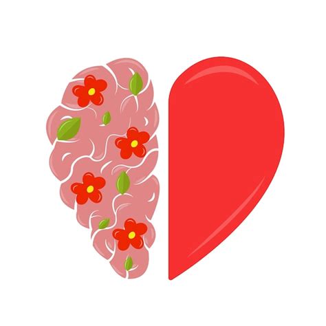 정신 건강 자신과의 상호 이해 균형 건강한 정신 상태 마음과 두뇌 개념입니다 감성지수와 지능 벡터 일러스트 레이 션 프리미엄 벡터