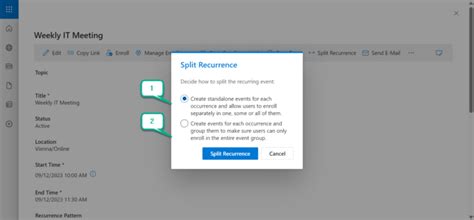 how to create recurring events in sharepoint