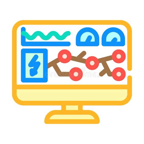 Grid Monitoring Electric Color Icon Vector Illustration Stock Vector