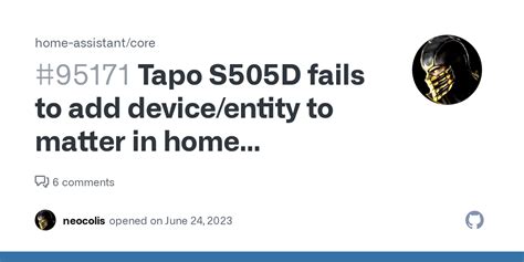 Tapo S505d Fails To Add Deviceentity To Matter In Home Assistant