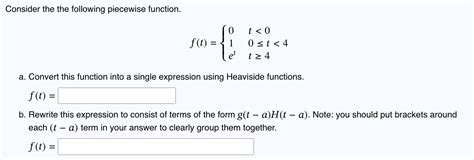 Solved Consider The The Following Piecewise Function Chegg