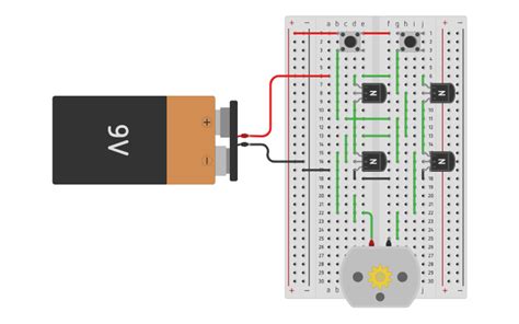 Circuit Design Puente H Con Transistores Npn Tinkercad