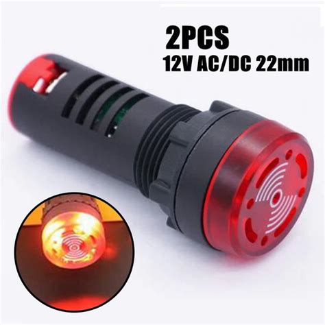 Versatile Panel Mounted Led Indicator Buzzer Red Flashing Alarm Acdc
